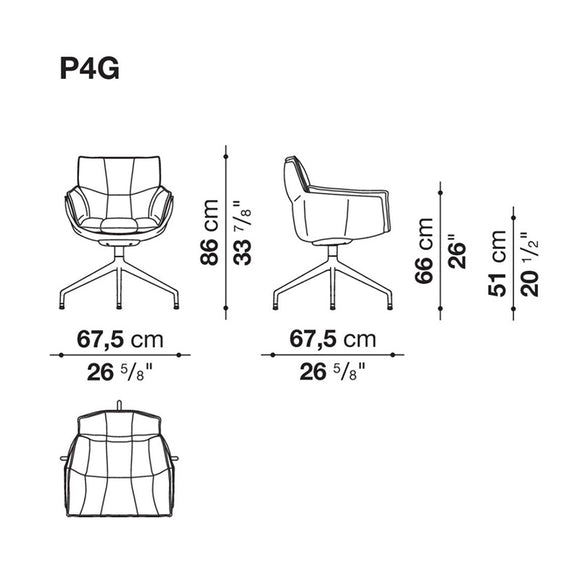 B&B Italia Husk ’15 Swivel Office Armchair – Innes