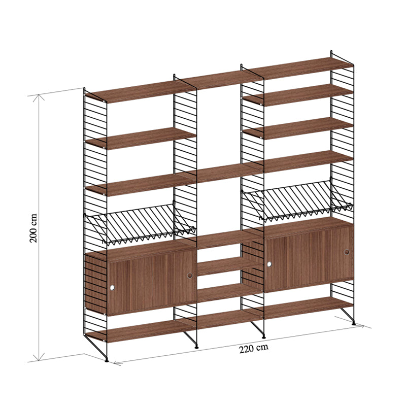 String Shelving System Bundle 06 Walnut & Black – Innes