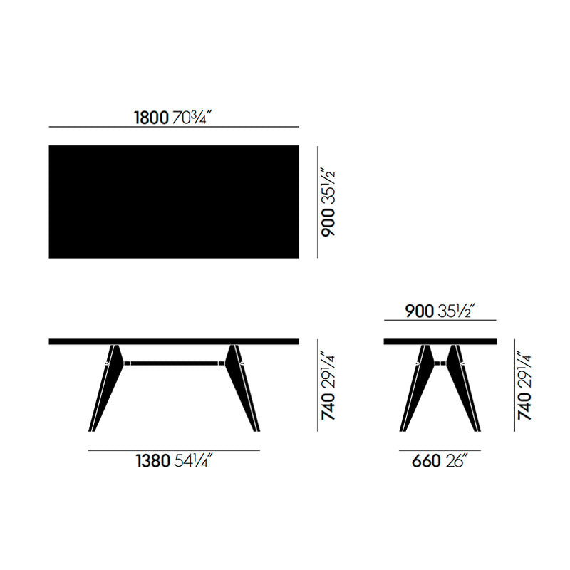 Vitra EM Dining Table HPL Laminate – Innes