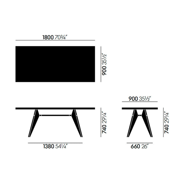Vitra EM Dining Table HPL Laminate – Innes